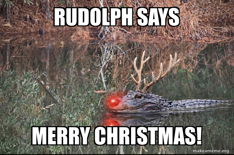 rudolph says merry christmas! Meme Generator