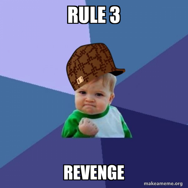 rule 3 REVENGE - Scumbag Success Kid Meme Generator