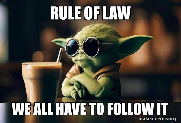 rule of law we all have to follow it - Cool Yoda (Sunglasses) Meme ...