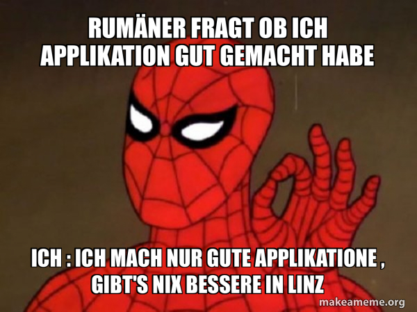Rumäner fragt ob ich Applikation gut gemacht habe Ich : ich mach nur ...