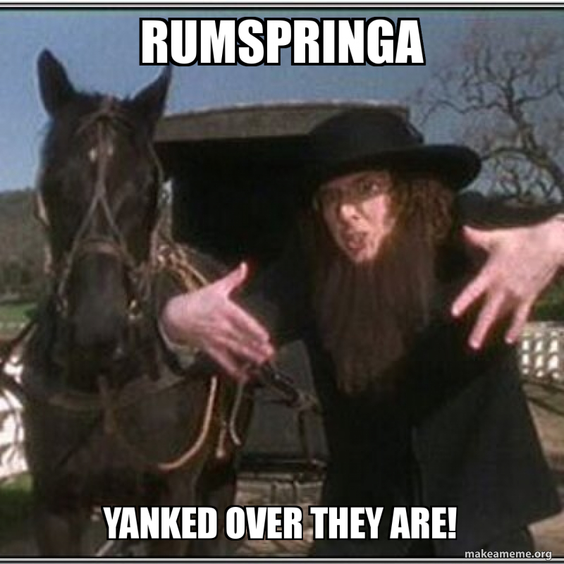 Rumspringa Yanked over they are! Meme Generator