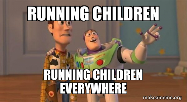 Running children Running children everywhere - Buzz and Woody (Toy ...