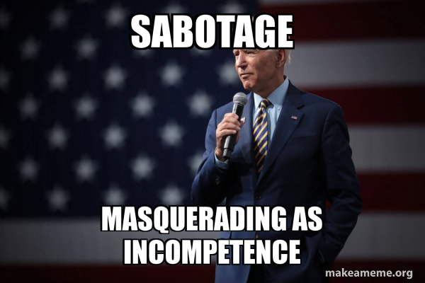 sabotage masquerading as incompetence - Joe Biden 2020 Meme Generator