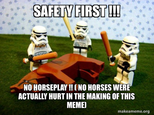Safety first !!! no horseplay !! ( no horses were actually hurt in the ...