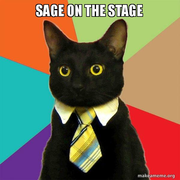 Sage on the Stage - Business Cat Meme Generator