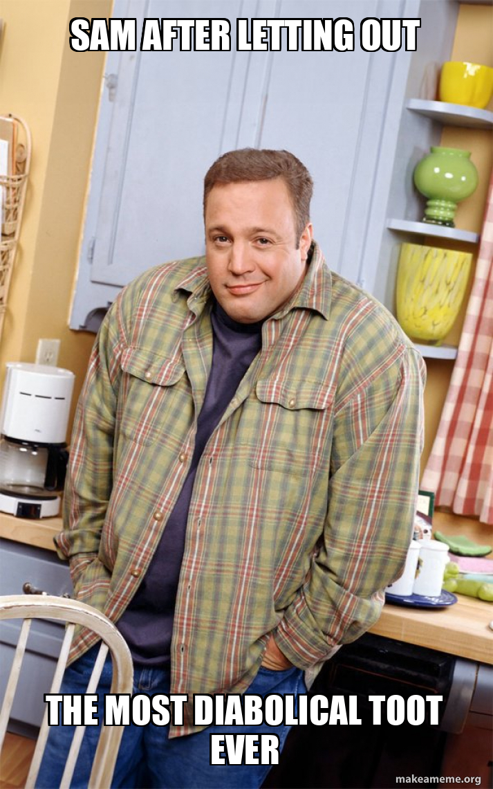 Sam after letting out The most diabolical toot ever - Kevin James Meme ...