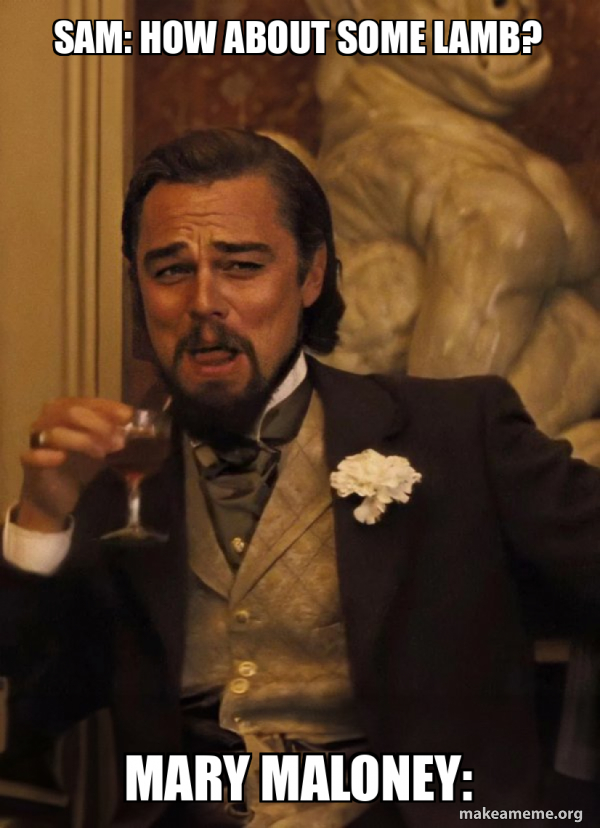 Sam: How about some lamb? Mary Maloney: - Leonardo DiCaprio Laughing ...