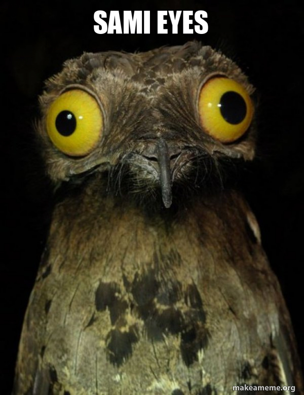 sami eyes - Weird Stuff I do Potoo Meme Generator