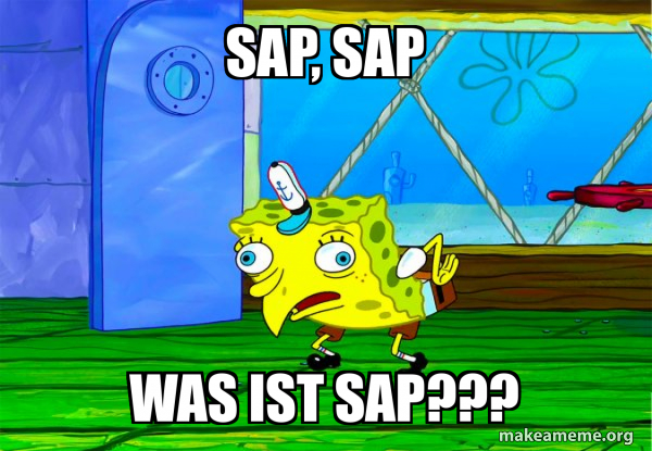 SAP, SAP WAS IST SAP??? - Mocking SpongeBob Meme Generator