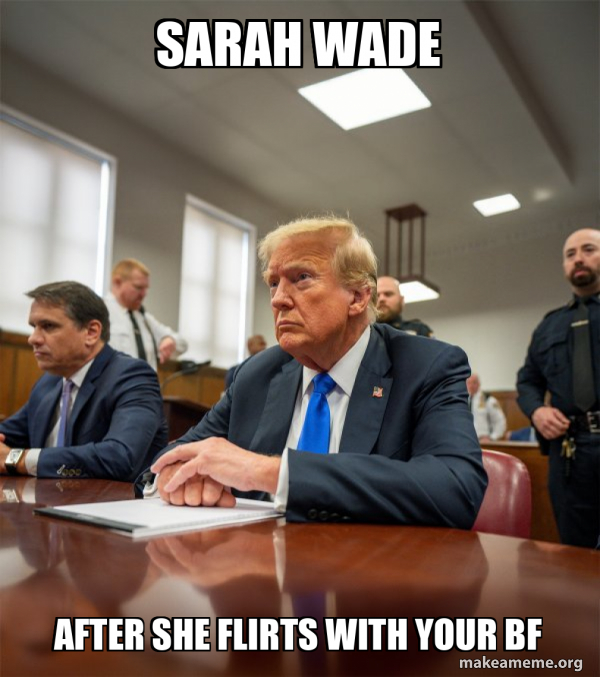 Sarah wade After she flirts with your bf - Trump Court Room Meme Generator