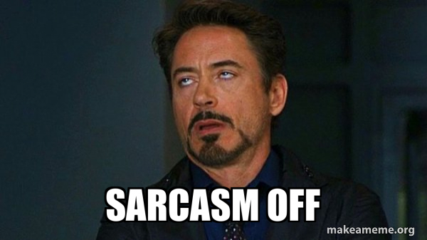 Sarcasm Off - Tony Stark Eye Roll Meme Generator