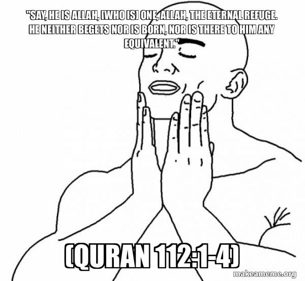 "Say, He is Allah, [Who is] One, Allah, the Eternal Refuge. He neither ...