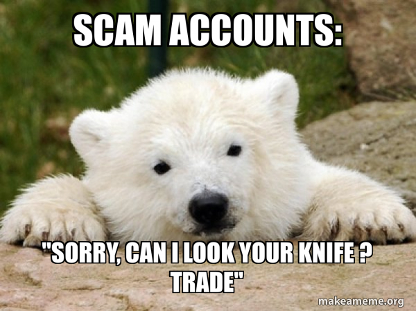 Scam accounts: "Sorry, can i look your knife ? trade" - Popular Opinion ...