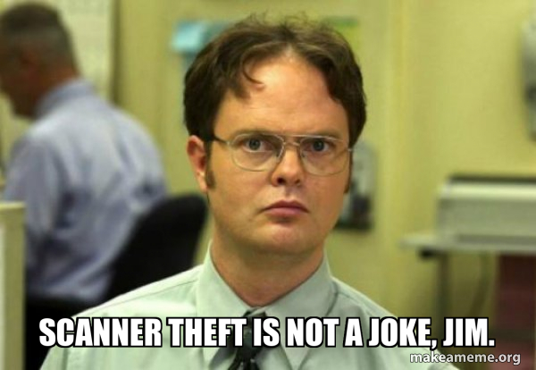 Scanner theft is not a joke, Jim. - Schrute Facts (Dwight Schrute from ...