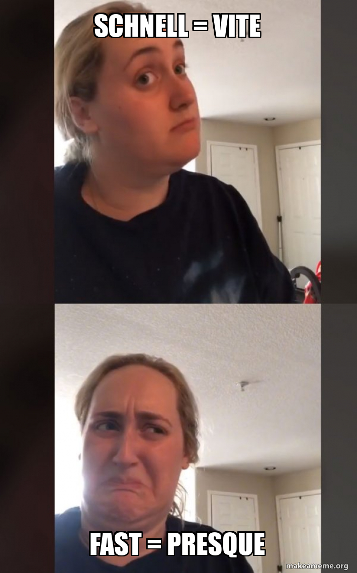 schnell = vite Fast = presque - Kombucha Girl Meme Generator
