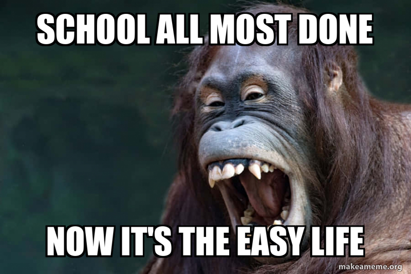 school all most done now it's the easy life Meme Generator