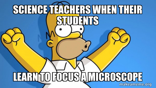 Science teachers when their students learn to focus a microscope ...