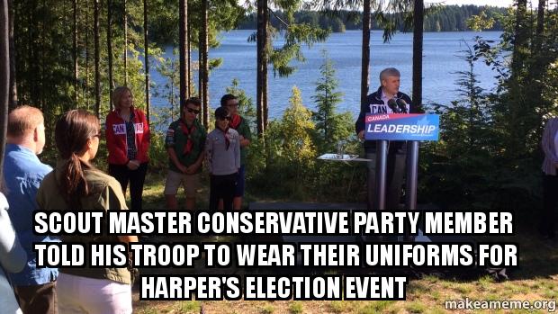 SCOUT MASTER Conservative Party MEMBER told his troop to wear their ...