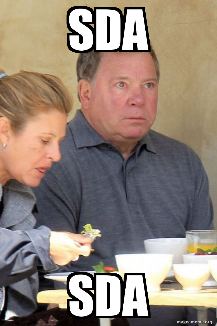 sda sda - Stunned Shatner Meme Generator