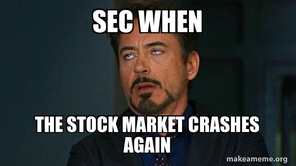 Sec when the stock market crashes again - Tony Stark Eye Roll Meme ...