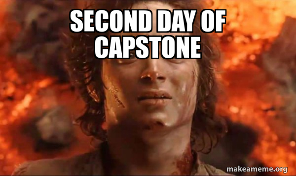 Second day of capstone - Frodo it's over it's done Meme Generator