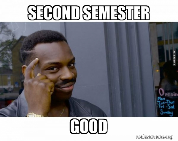 second semester good - Roll Safe Black Guy Pointing at His Head Meme ...