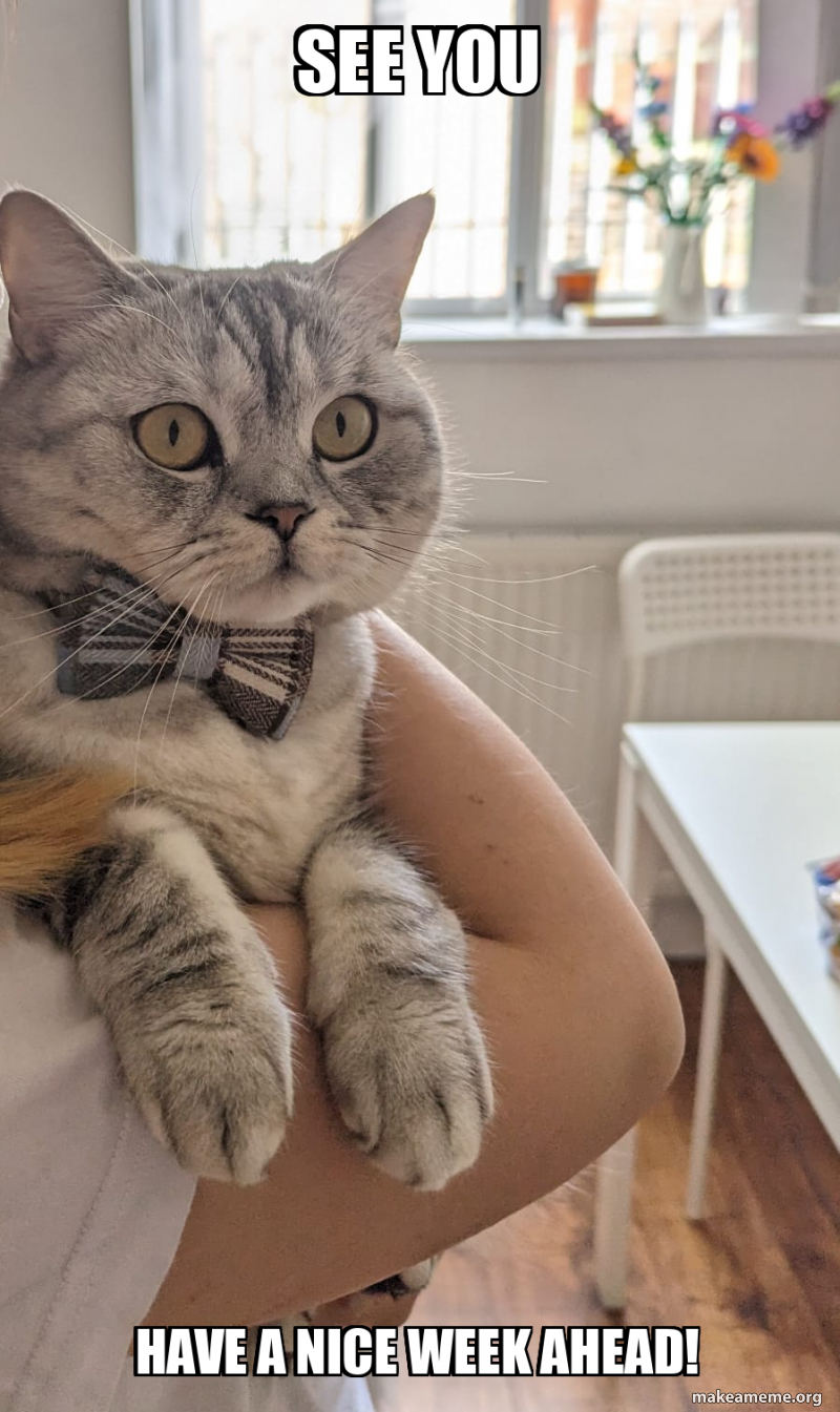 See you Have a nice week ahead! Meme Generator