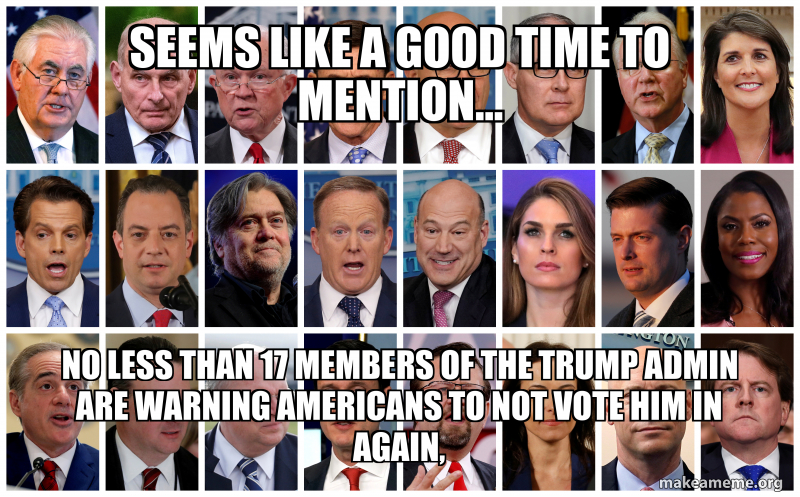 Seems like a good time to mention… No less than 17 MEMBERS of the Trump ...