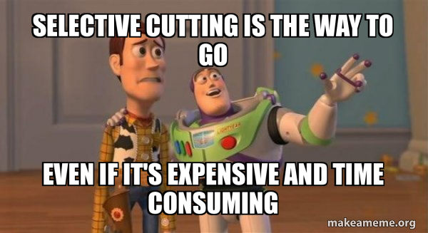 Selective Cutting is the way to go Even if it's expensive and time ...