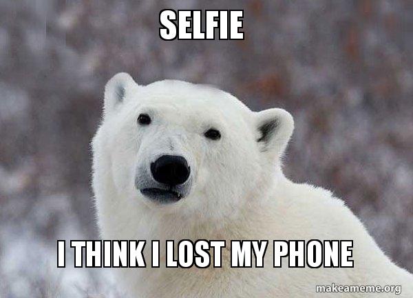Selfie I think I lost my phone - Popular Opinion Polar Bear Meme Generator