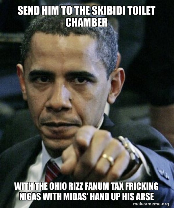 send him to the skibidi toilet chamber with the ohio rizz fanum tax ...