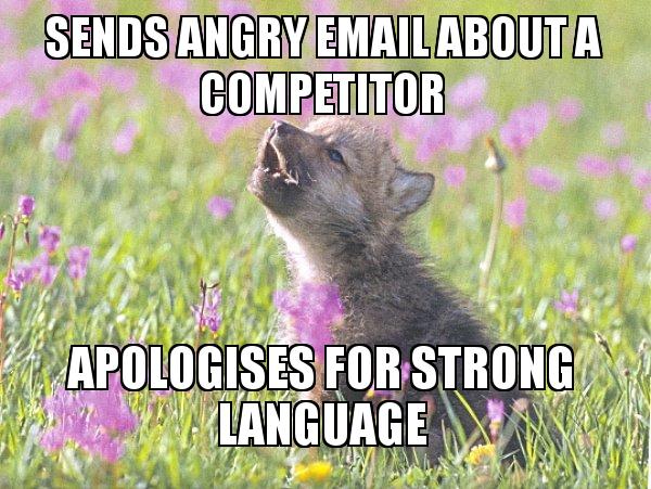 sends angry email about a competitor apologises for strong language ...
