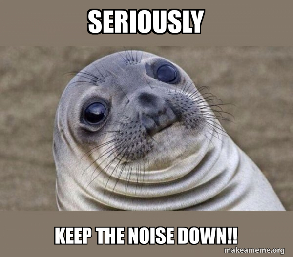 seriously Keep the noise down!! - Squeamish Seal Meme Generator