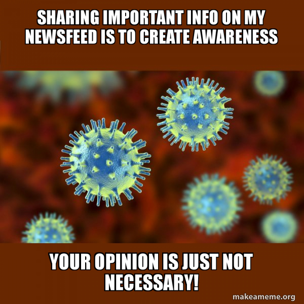 Sharing important info on my newsfeed is to create awareness Your ...