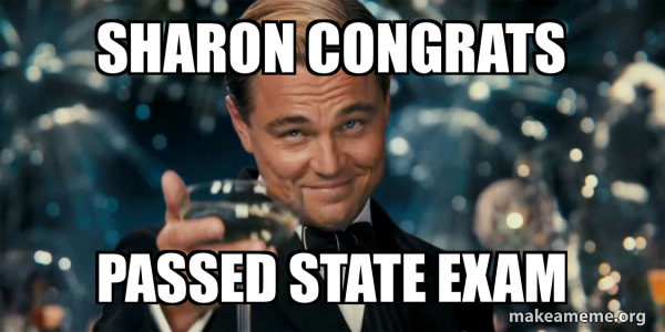 Sharon Congrats Passed State Exam - Great Gatsby Reaction - Leonardo ...