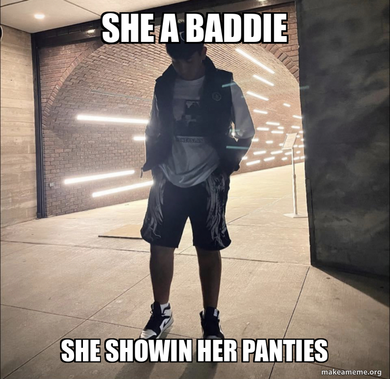 she a baddie she showin her panties Meme Generator