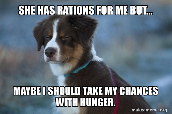 She has rations for me but... maybe I should take my chances with ...