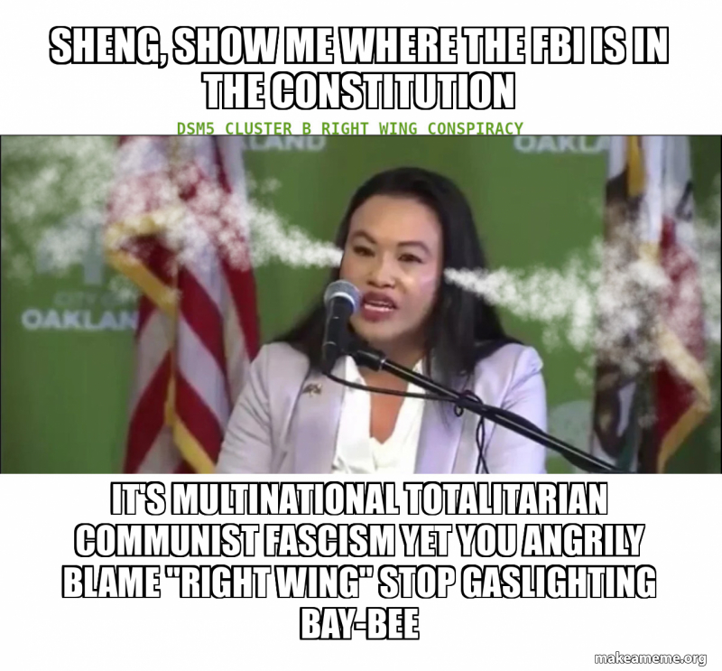 Sheng, Show me where the FBI is in the constitution it's multinational ...