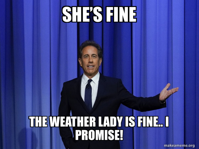 She’s Fine The weather lady is fine.. i promise! Meme Generator
