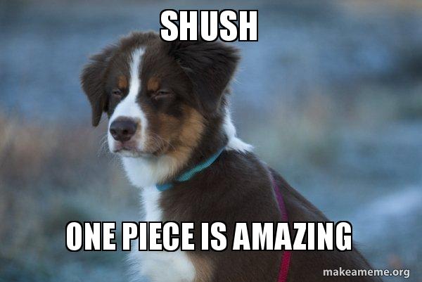 shush one piece is amazing - Unsure Dog Meme Generator