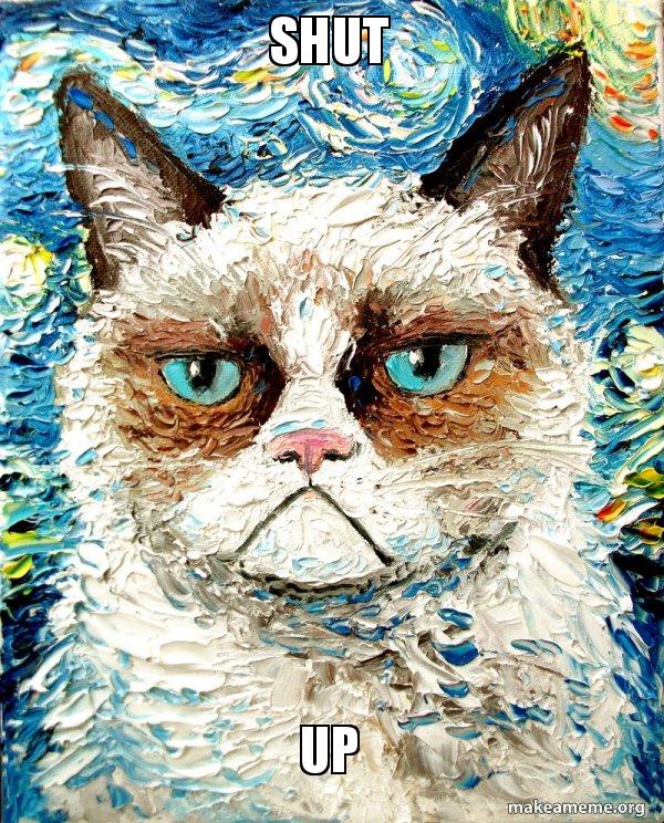 shut up - Vincent Van No - Grumpy Cat Meme Generator