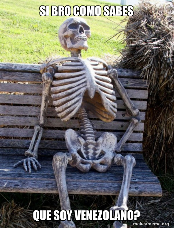 si bro como sabes que soy venezolano? - Waiting Skeleton Meme Generator