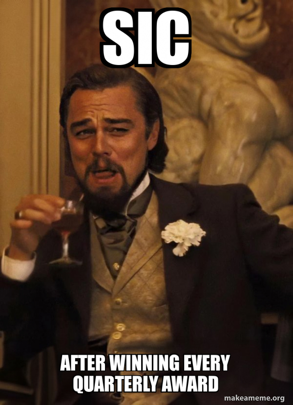 SIC after winning every quarterly award - Leonardo DiCaprio Laughing ...