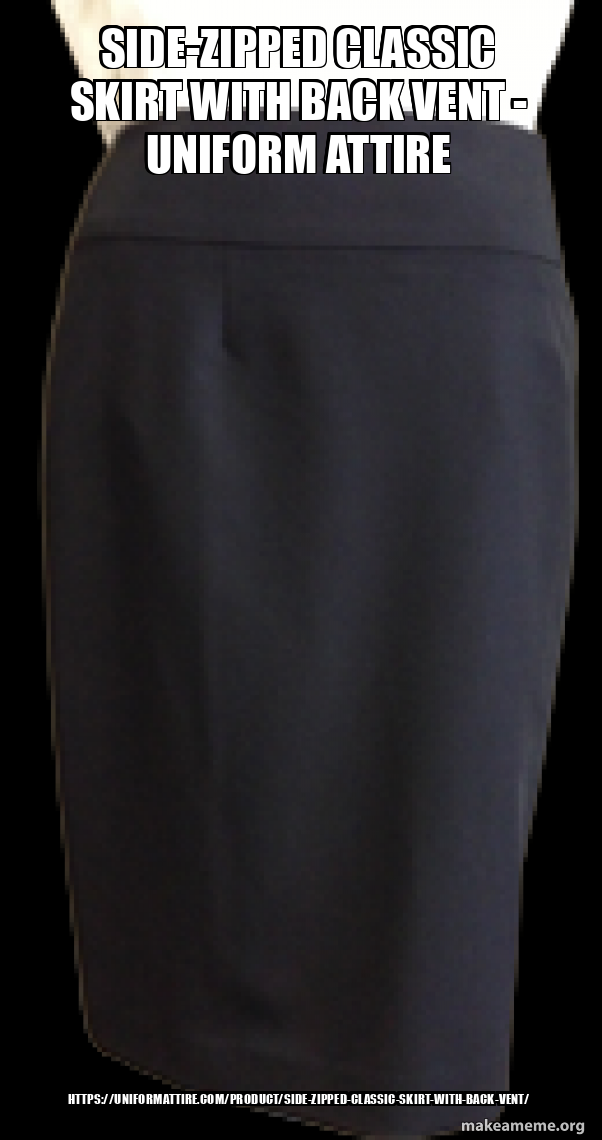 Side-Zipped Classic Skirt with Back Vent - Uniform Attire https ...