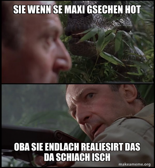 sie wenn se maxi gsechen hot oba sie endlach realiesirt das da schiach ...