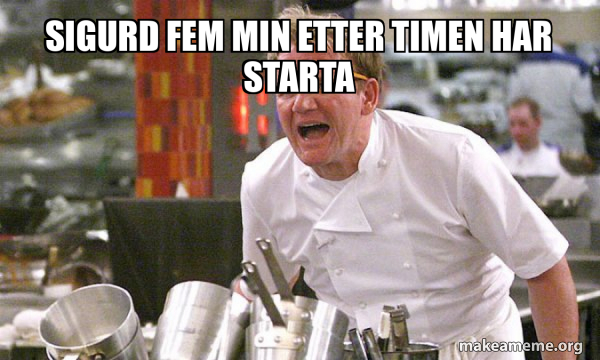 sigurd fem min etter timen har starta - Gordon Ramsay Hell's Kitchen ...