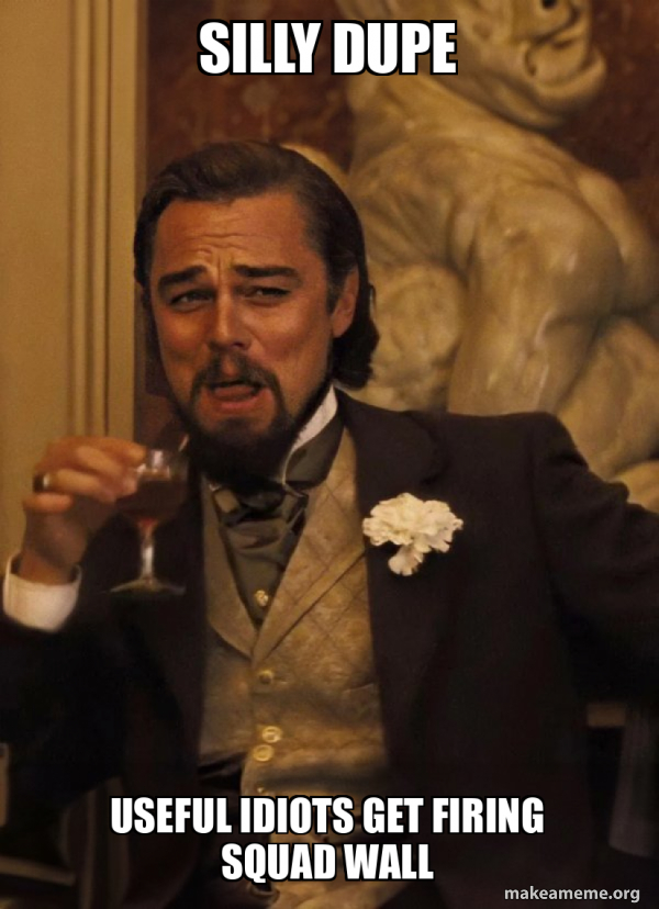 silly dupe useful idiots get firing squad wall - Leonardo DiCaprio ...