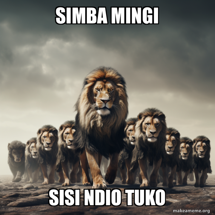 Simba MINGI Sisi ndio tuko Meme Generator