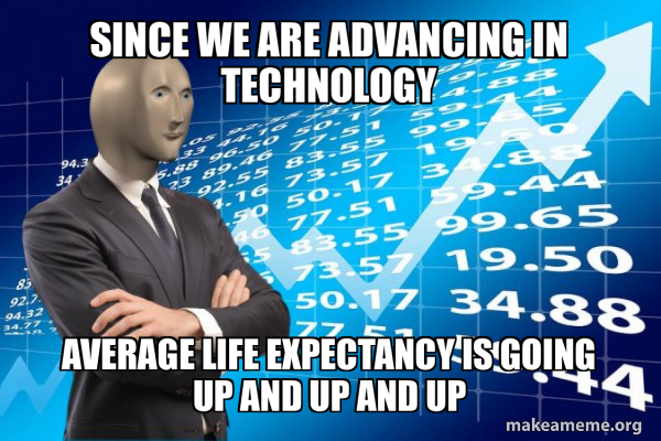 Since we are advancing in technology Average life expectancy is going ...