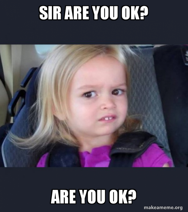 sir are you ok? ARE YOU OK? - Side-Eyes Chloe Meme Generator